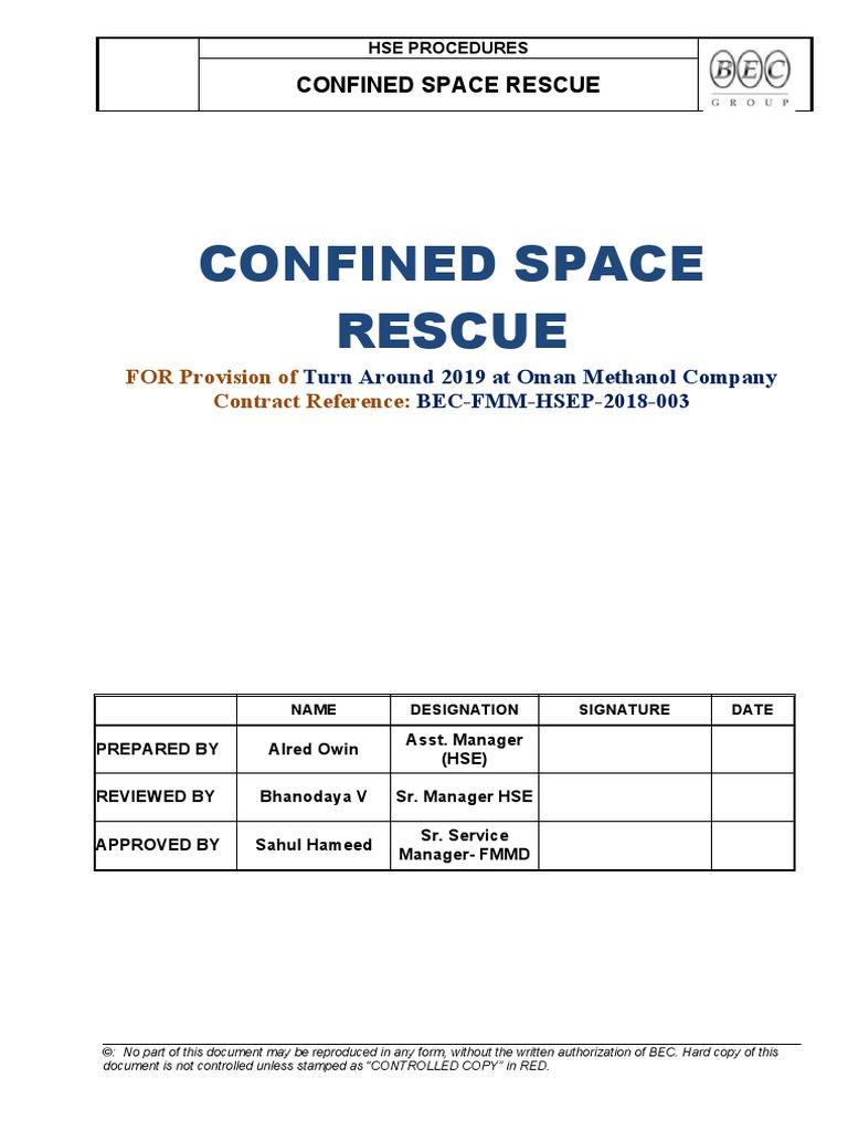 Confined Space Rescue | PDF | Safety | Occupational Safety And Health