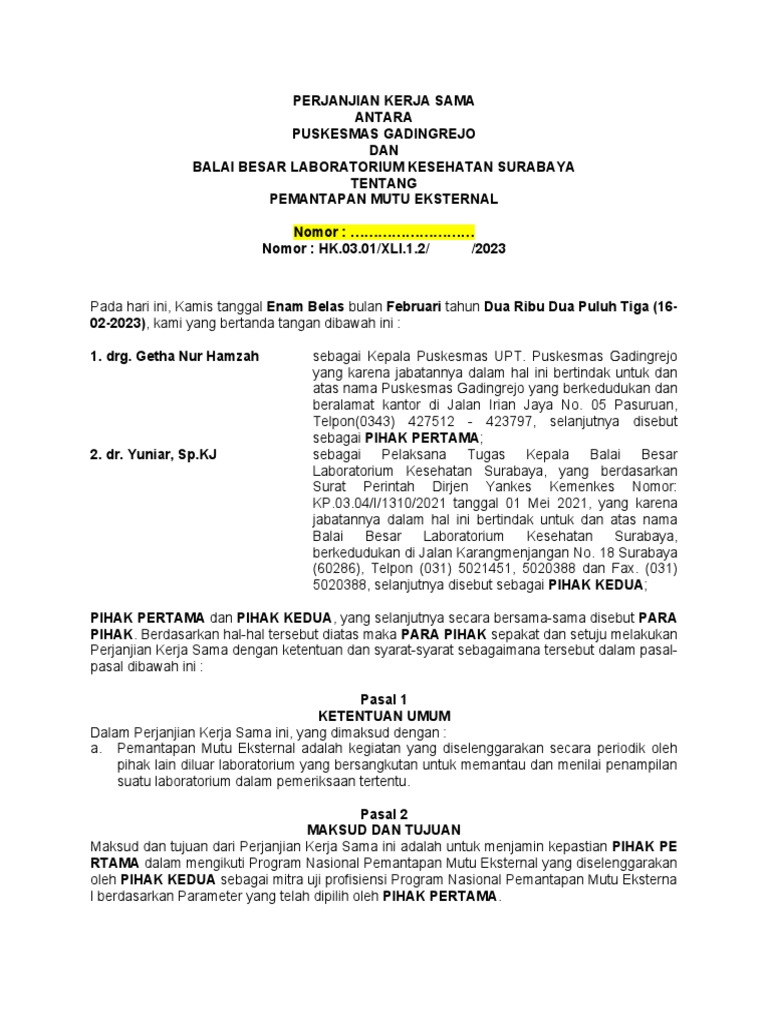 Draft Mou Pme 2022 | PDF