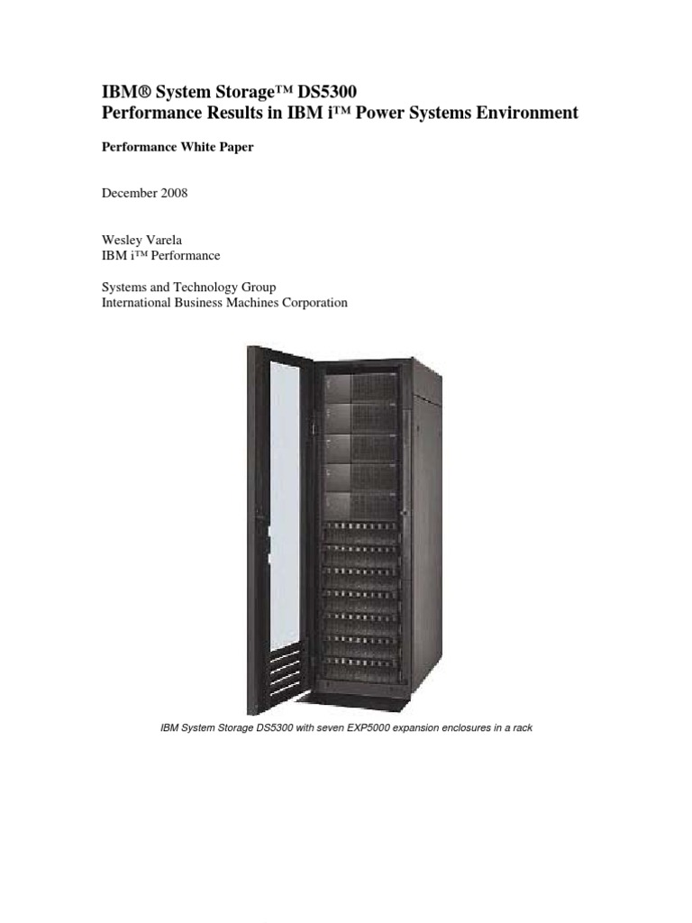 IBM® System Storage™ DS5300 Performance Results in IBM I™ Power Systems Environment | PDF ...