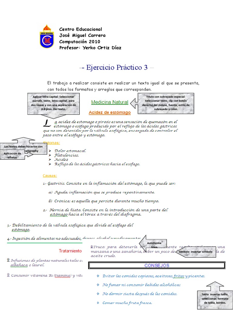 Ejercicio Práctico 3 Word | PDF