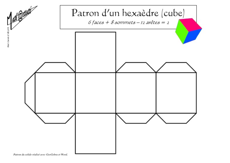 01p03 Des Solides Platon Cube Patron Sans Codage | PDF