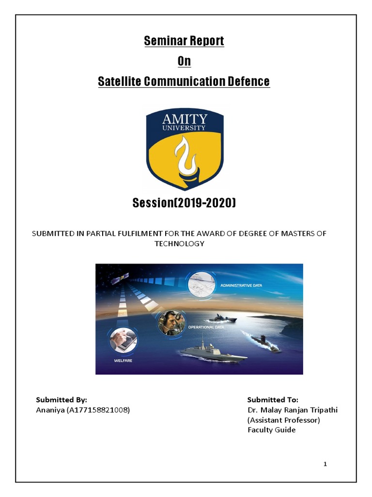 Seminar Report | PDF | Communications Satellite | Satellite