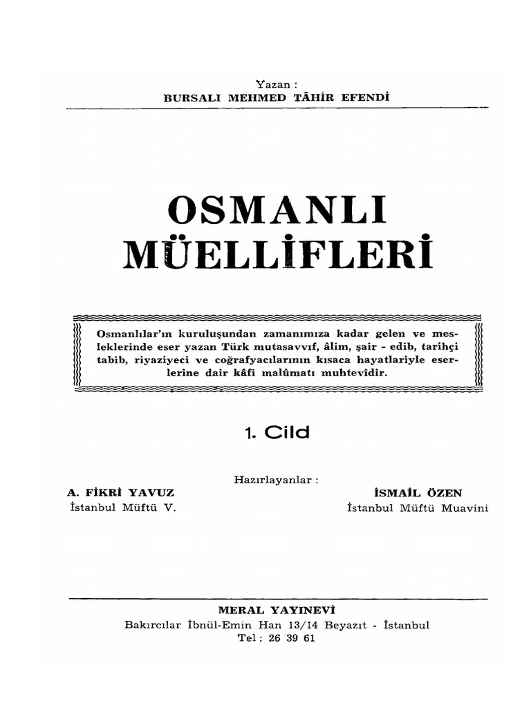 Yazan BURSALI MEHMED TAHIR EFENDI | PDF