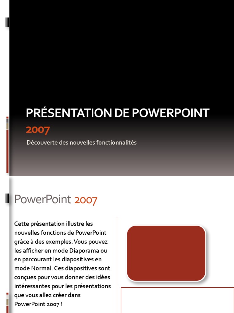 Présentation de PowerPoint 2007 | PDF | Microsoft Powerpoint | Microsoft Word