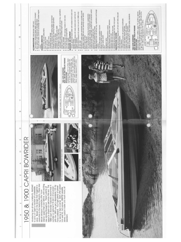 1989 Capri 1900 1950 Bowrider Brochure Page | PDF