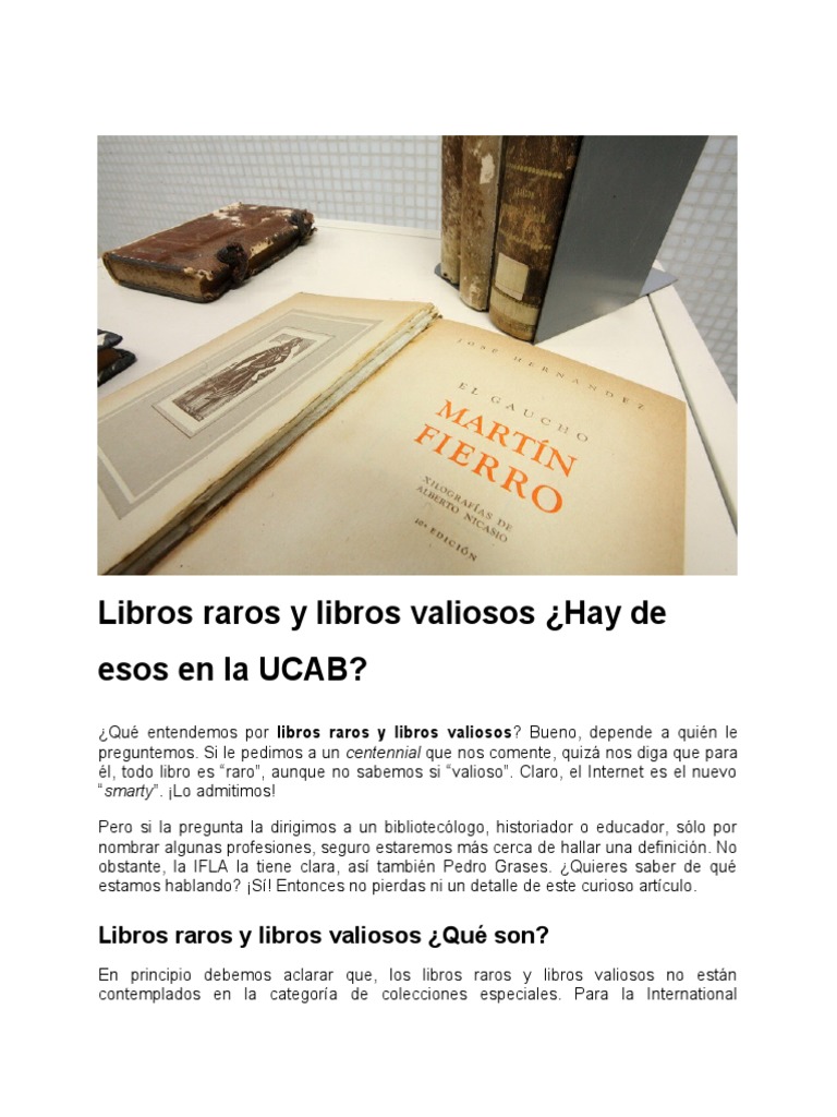 Libros Raros y Libros Valiosos | PDF | Libros