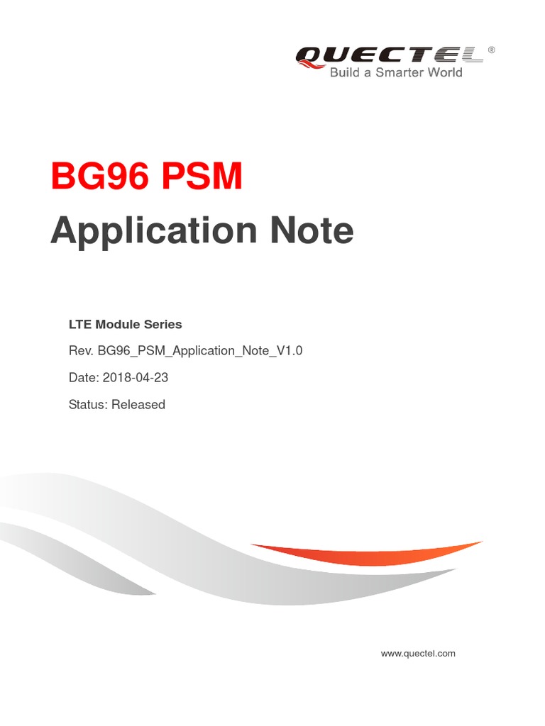 Quectel BG96 PSM Application Note V1.0 | PDF | Bit | Integer (Computer Science)