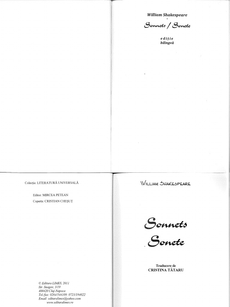 Sonete William Shakespeare | PDF