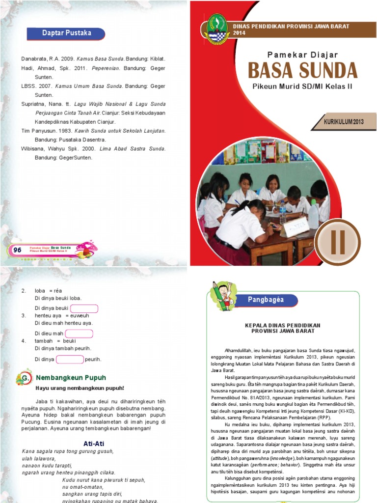 Kurikulum 2013 Pamekar Idajar Basah Sunda Pikeun Murid Sd Mi Kelas Ii