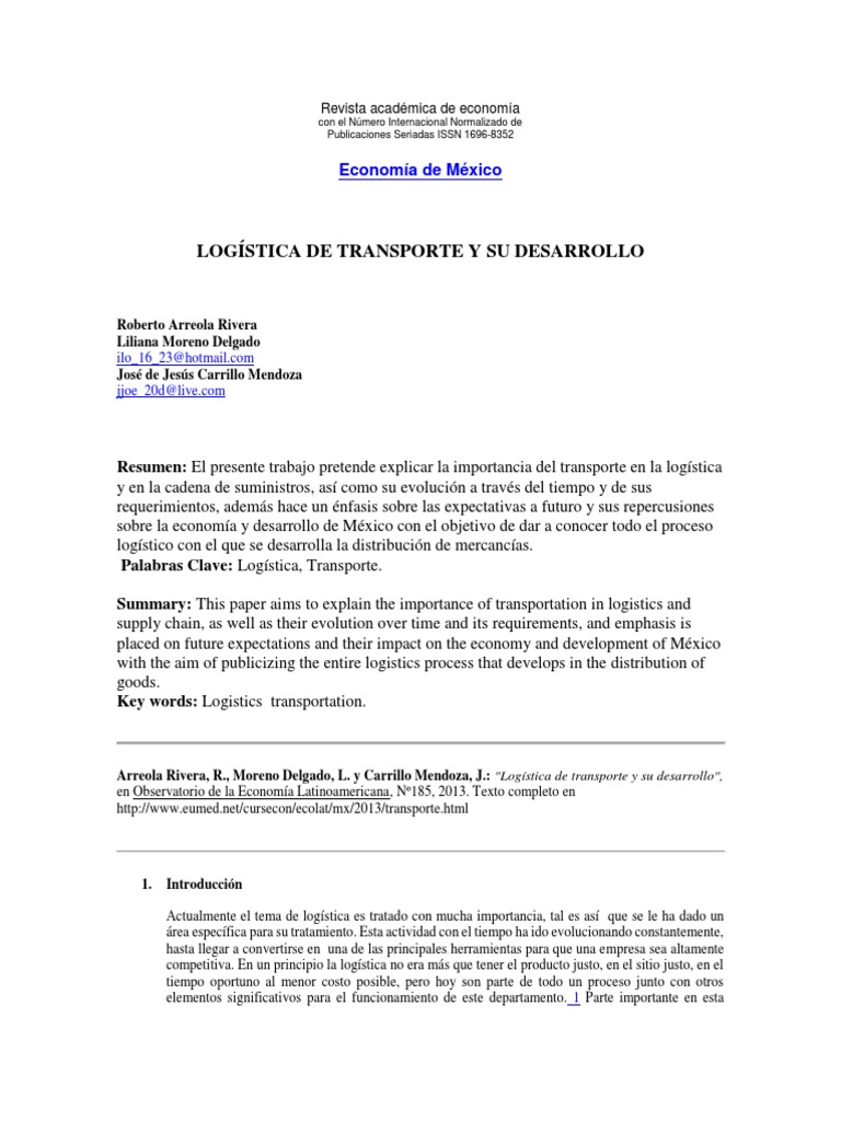 Logística de Transporte en México | PDF | Almacén | Logística