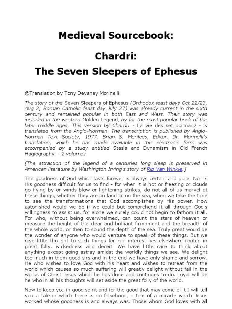 The Seven Sleepers of Ephesus | PDF | Heaven | God