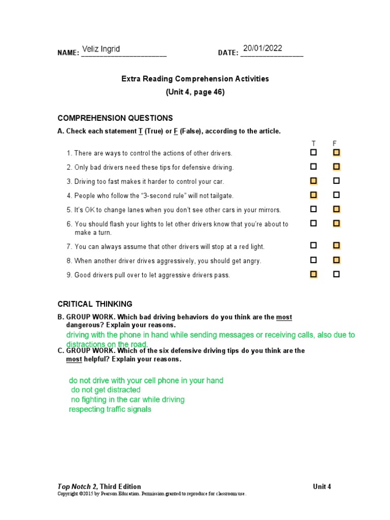 UNIT 04 Defensive Driving Tips PDF