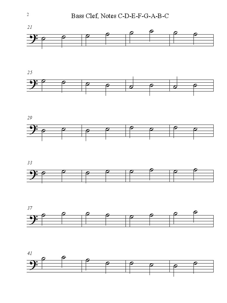Bass Clef Note Naming Beg C-D-E-F-G-A-B-C | PDF