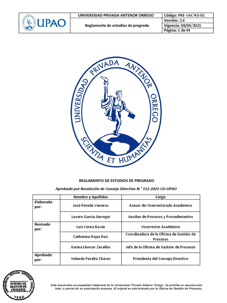 Reglamento de Estudios de Pregrado 2021 | PDF | Educación más alta | Universidad