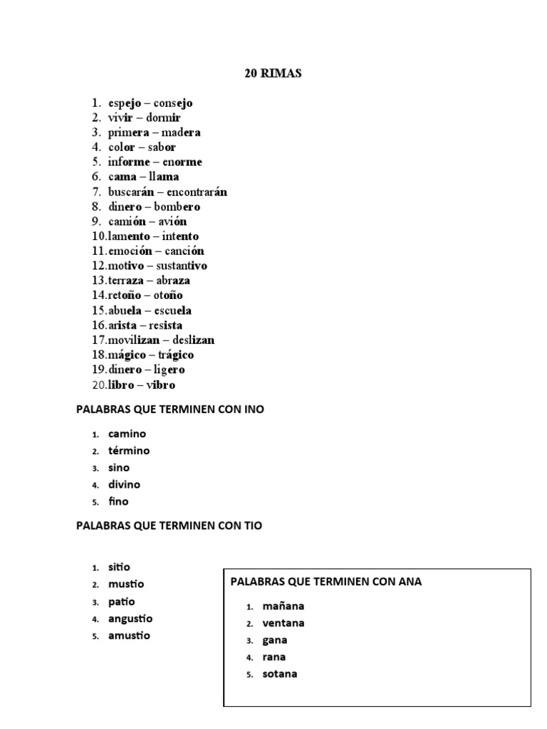 20 Rimas | PDF