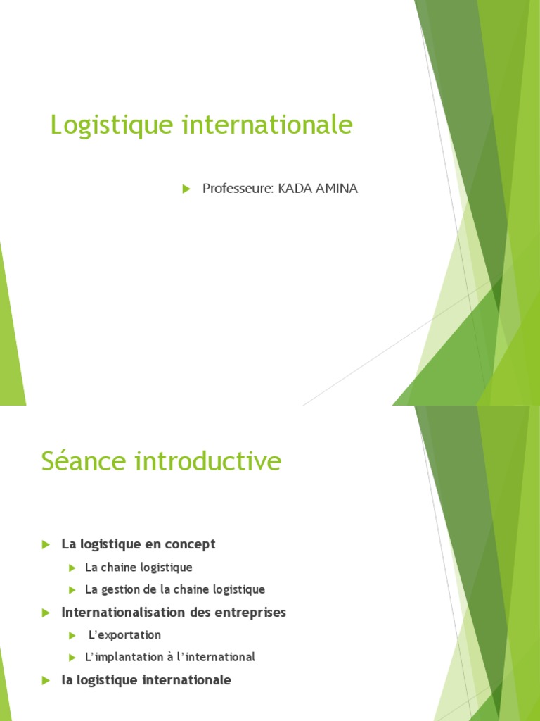 Cours Master Logistique International | PDF | Lettre de crédit | Logistique