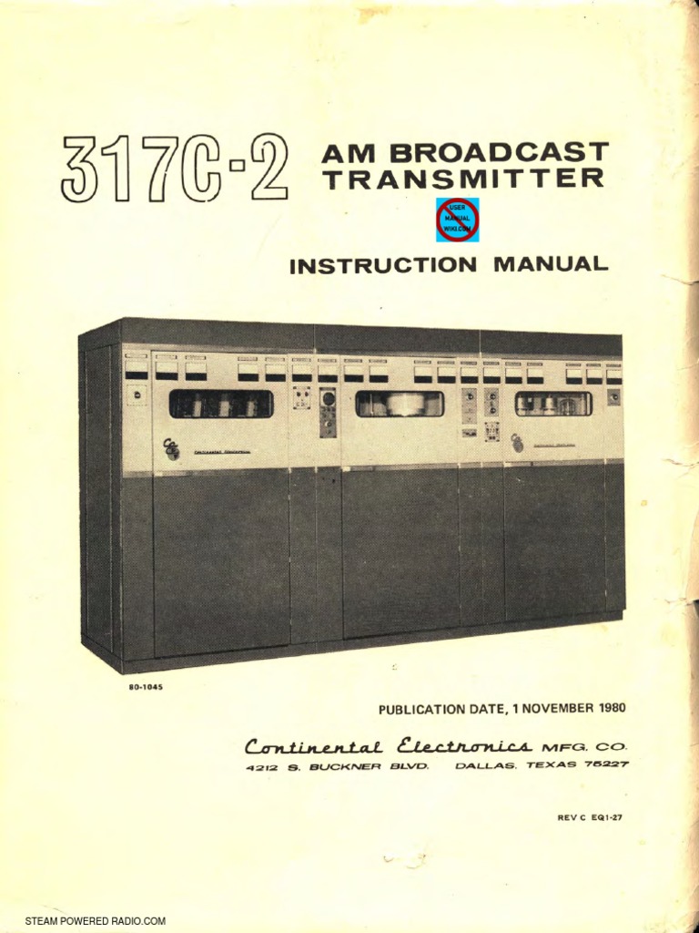 Continental Electronics 317C-2 Am Broadcast Transmitter Manual | PDF ...