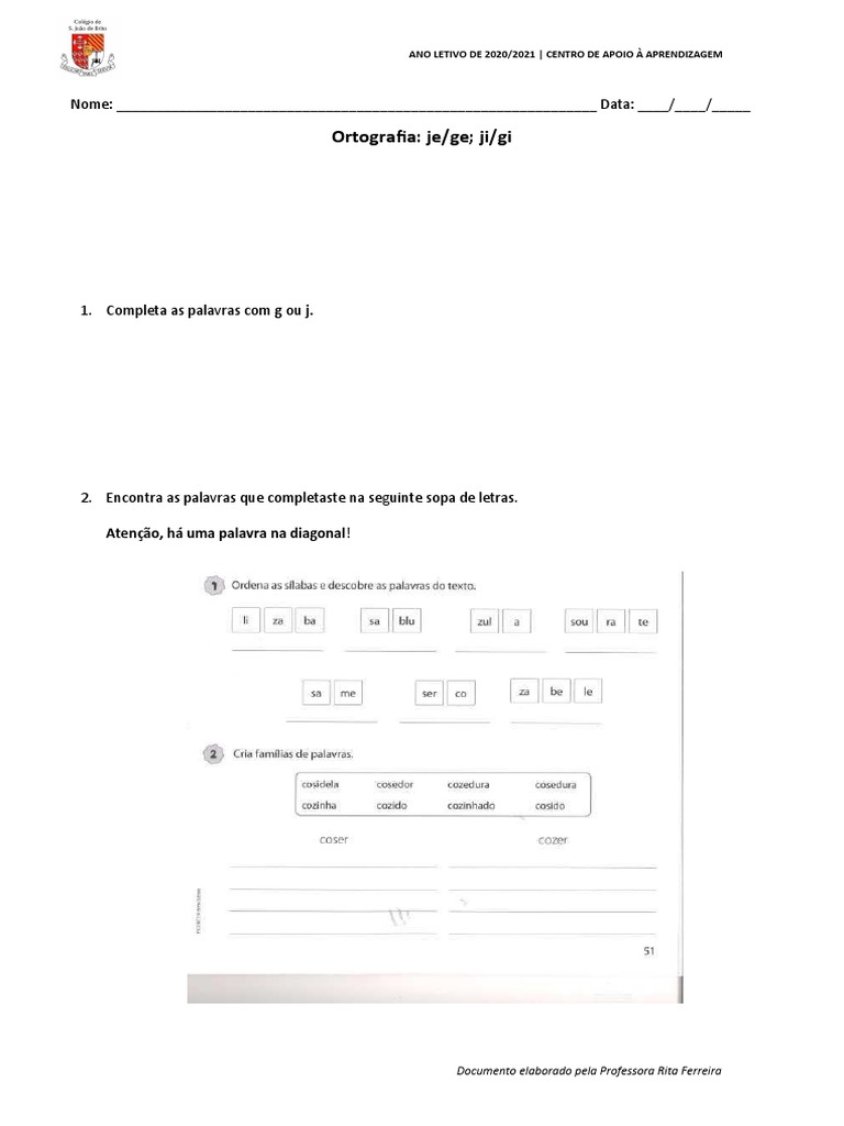 Ortografia - Ge Gi Je Jidocx | PDF