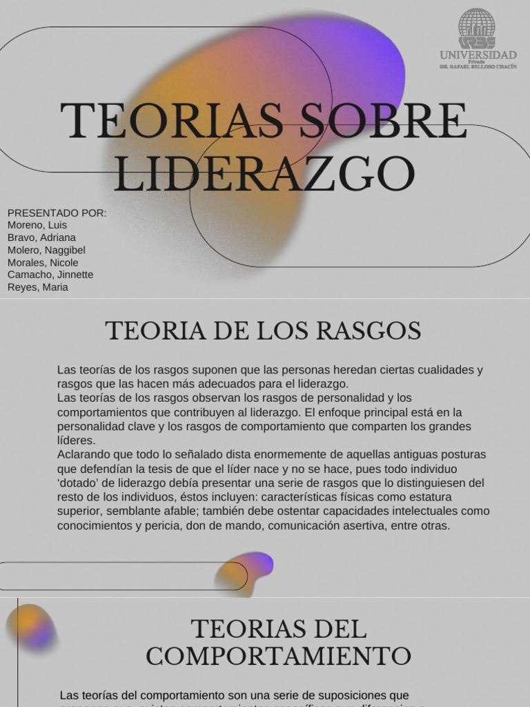 Teorias Del Liderazgo | PDF | Liderazgo | Teoría