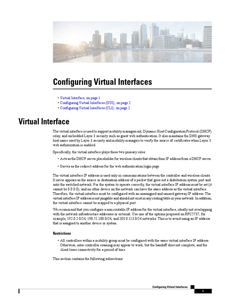M Configuring Virtual Interfaces | PDF | Computer Network | Ip Address