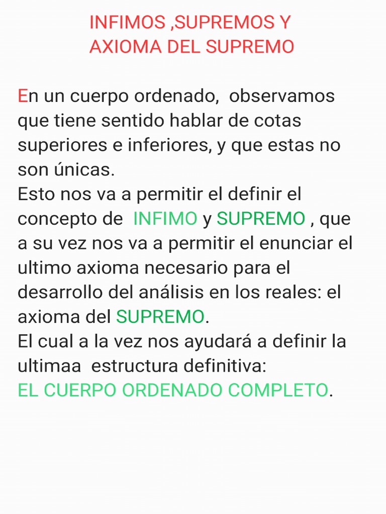 Infimo y Supremo | PDF