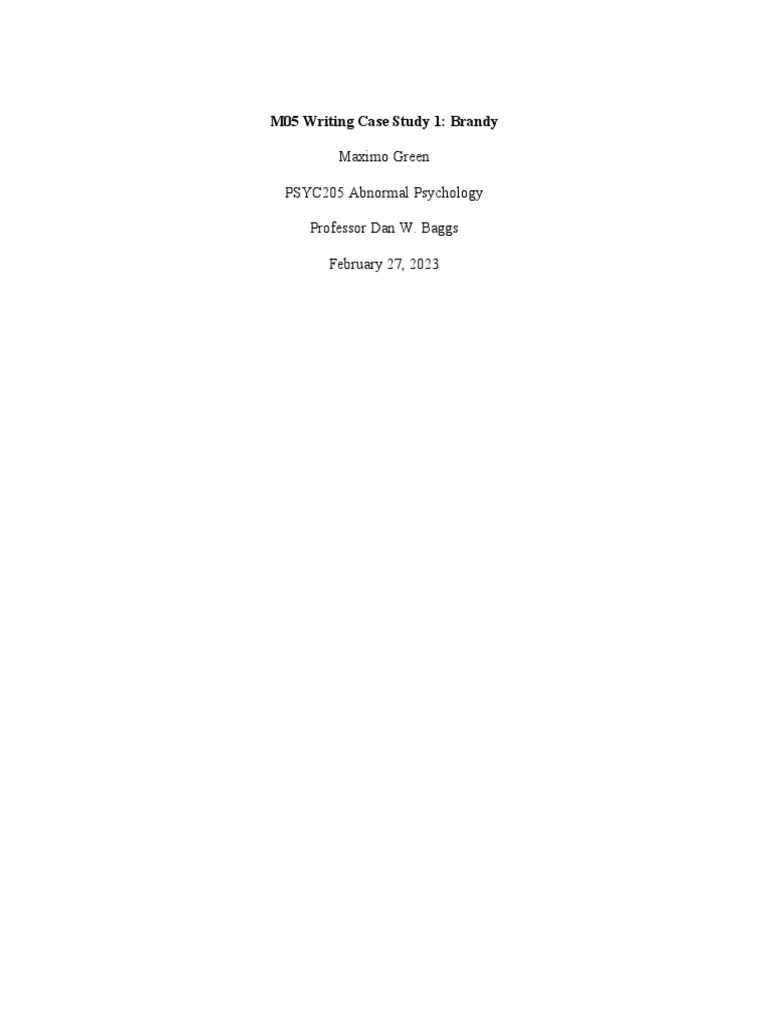 Case Study: Bulimia Nervosa in Brandy | PDF | Bulimia Nervosa ...