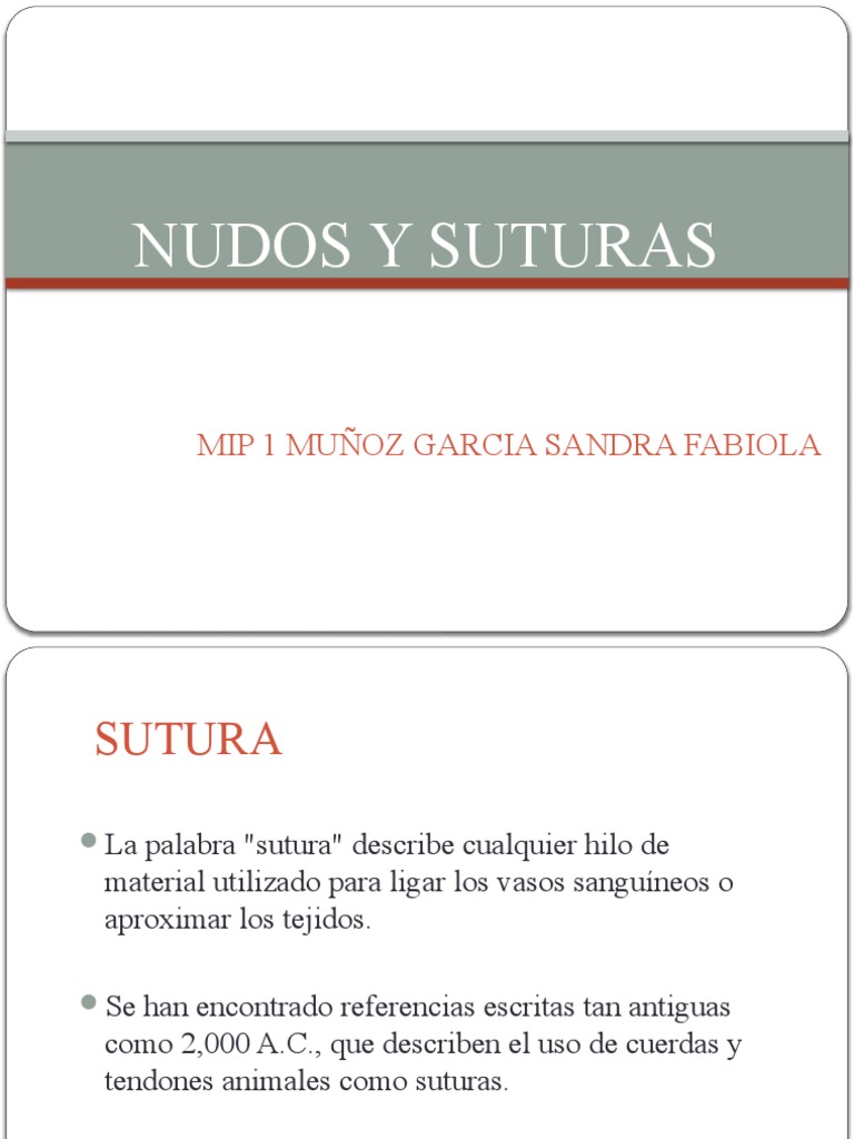 Nudos y Suturas | PDF | Sutura Quirúrgica | Nudo