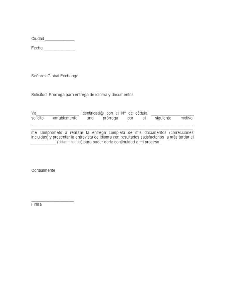 Formato Prorroga | PDF