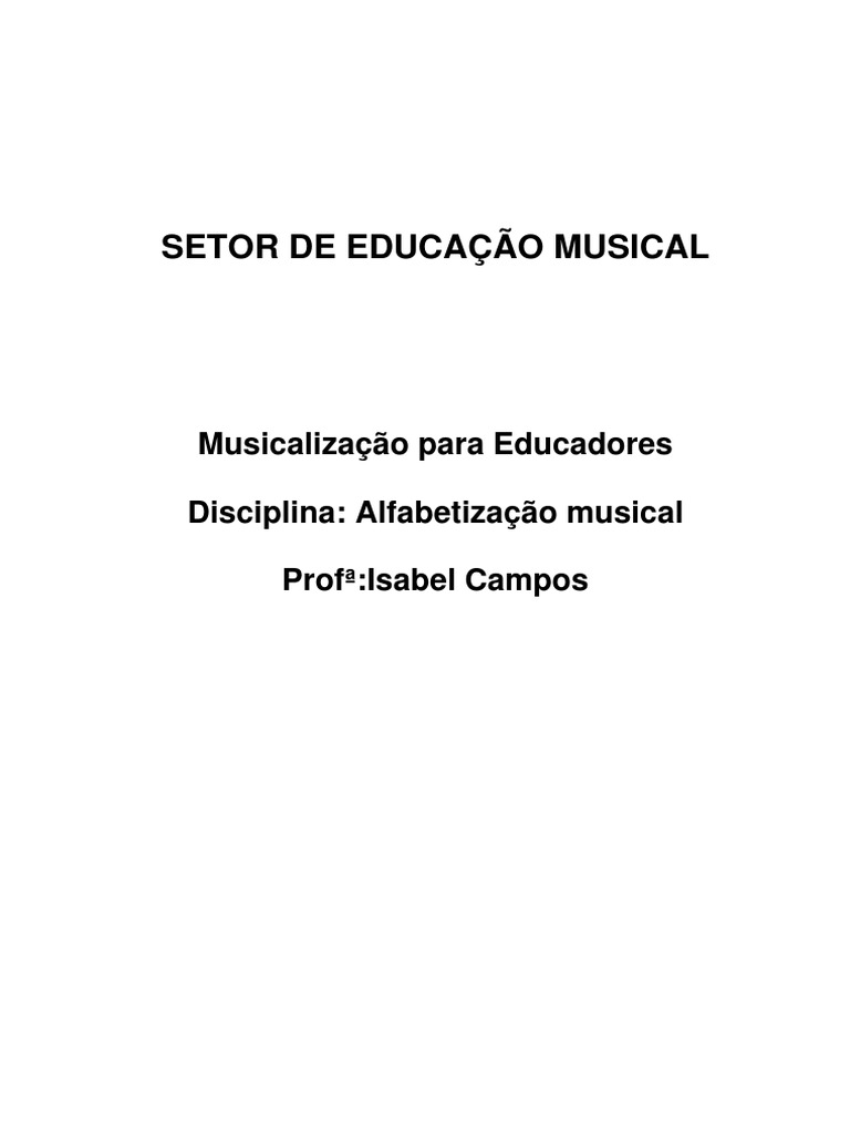 Educação musical: cronograma de atividades | PDF | Notação musical ...