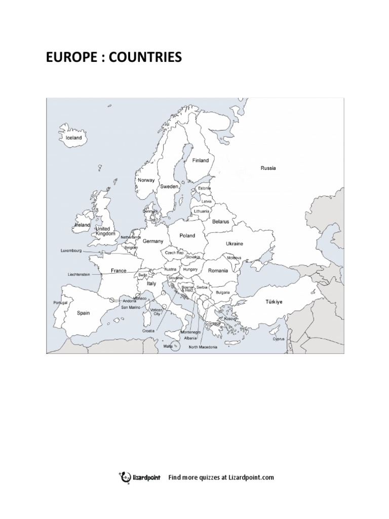 Labeled Map of European Countries | PDF | Young Adult