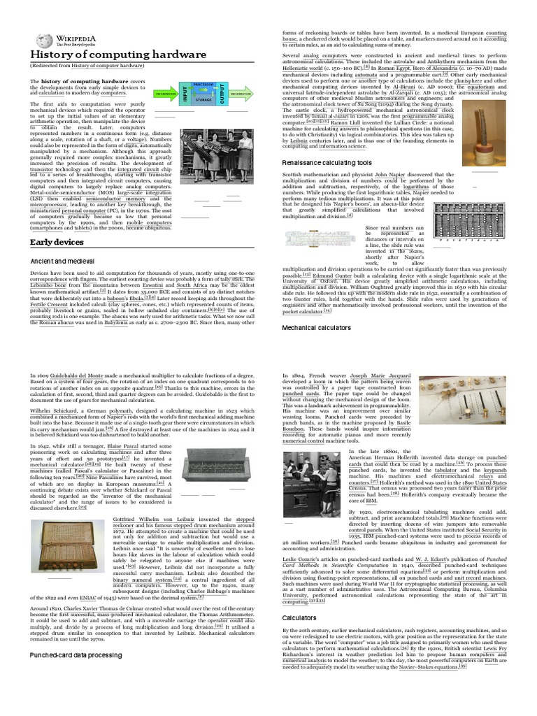 History of Computing Hardware - Wikipedia | PDF | Calculator | Computer ...