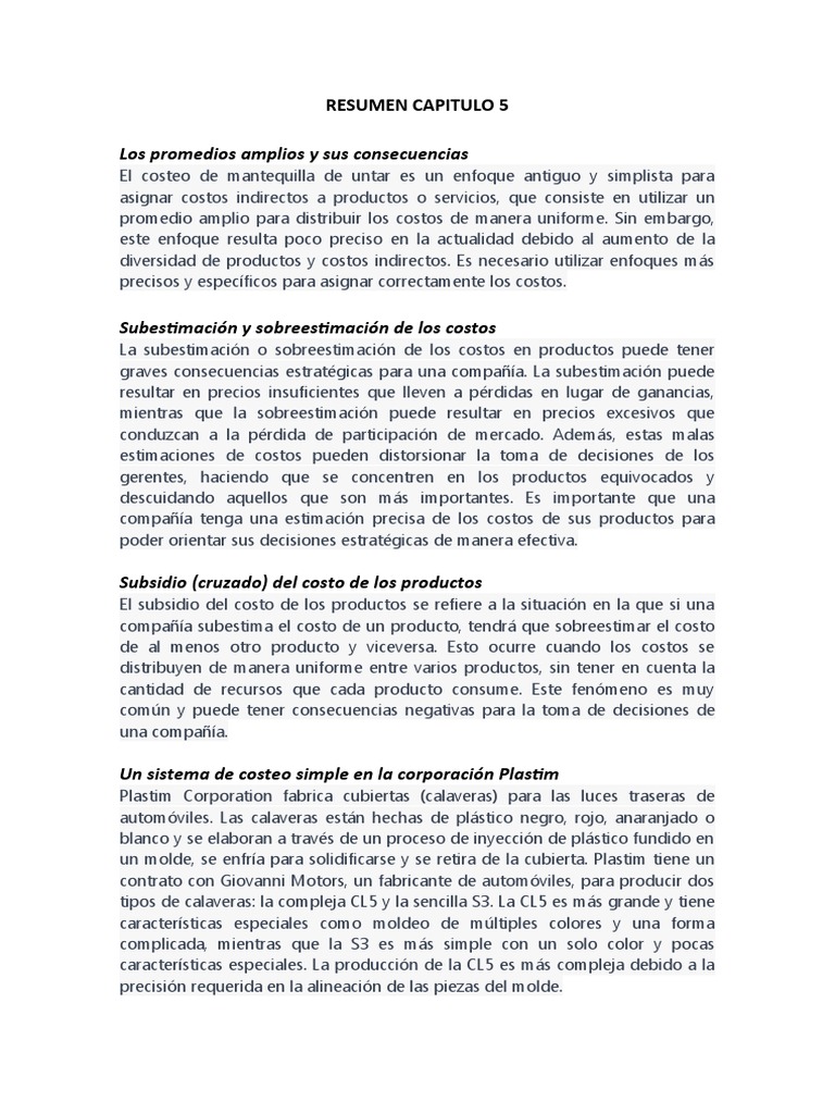 Resumen Capitulo 5 | PDF | Planificación | Toma de decisiones