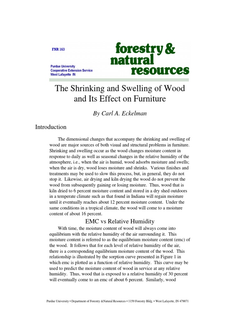 Wood Shrinkage and Swelling Effects | PDF | Wood | Humidity