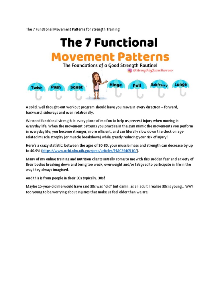 The 7 Functional Movement Patterns For Strength Training | PDF ...