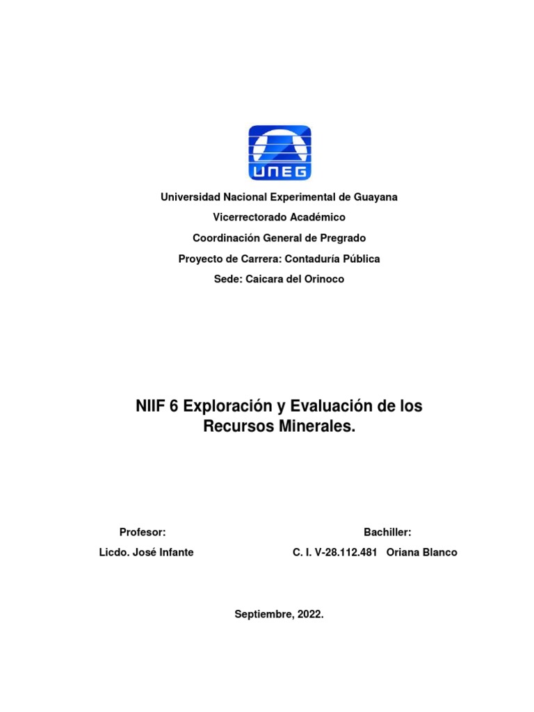 Niif 6 | PDF | normas internacionales de INFORMACION FINANCIERA ...