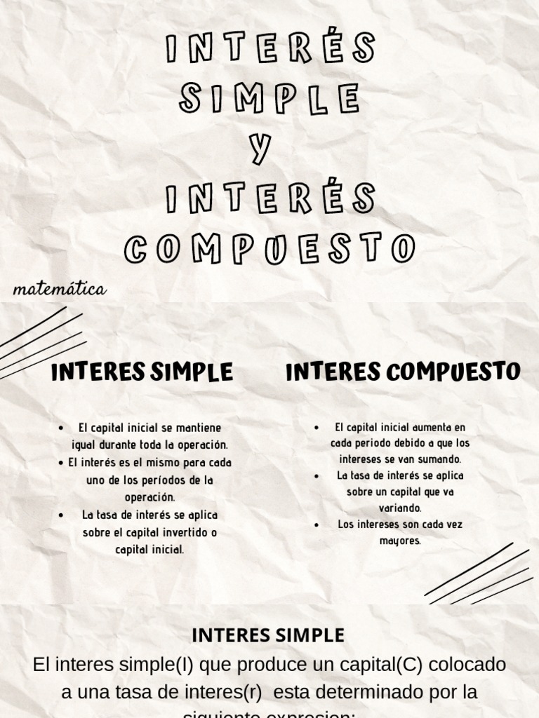 Interes Simple y Interes Compuesto | PDF | Interés | Interés compuesto