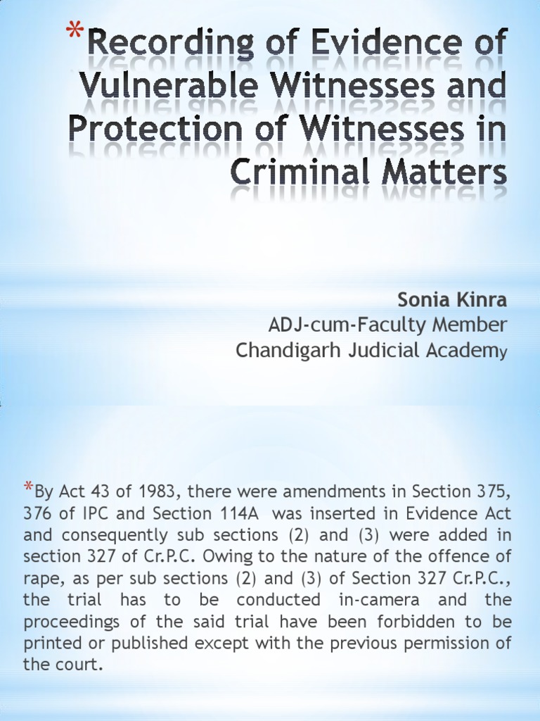 Protecting Vulnerable Witnesses in Court | PDF | Witness | Testimony