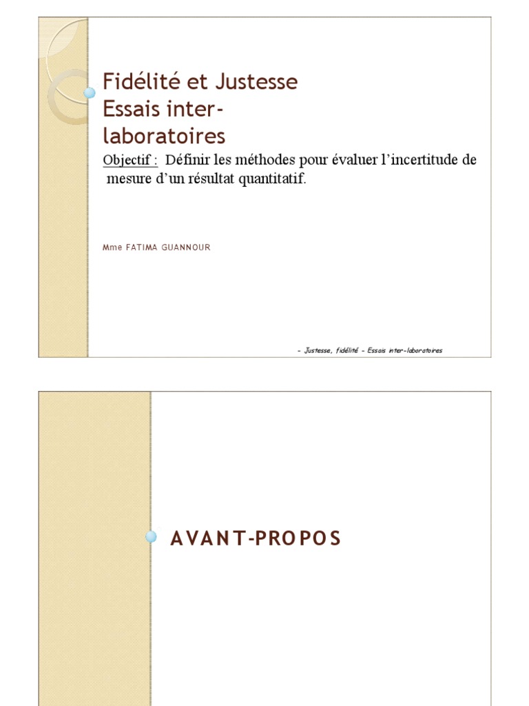 Justesse Fidélité | PDF | Erreur de mesure | Moyenne