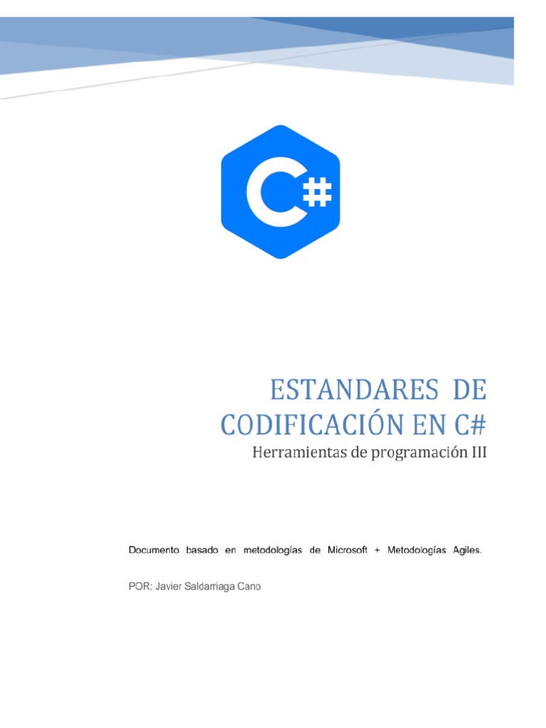Estándares de Codificación en C# | PDF | C Sharp (lenguaje de programación) | Software