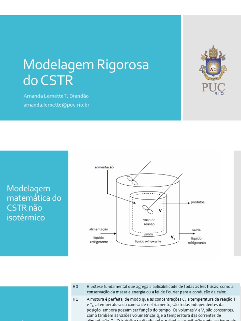 Modelagem Rigorosa Do CSTR | PDF | Calor | Condução térmica