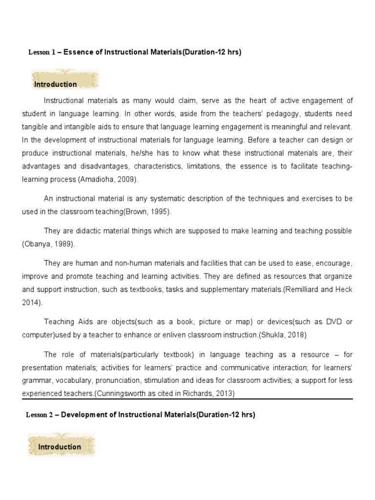 Essence of Instructional Materials | PDF | Learning | Teachers