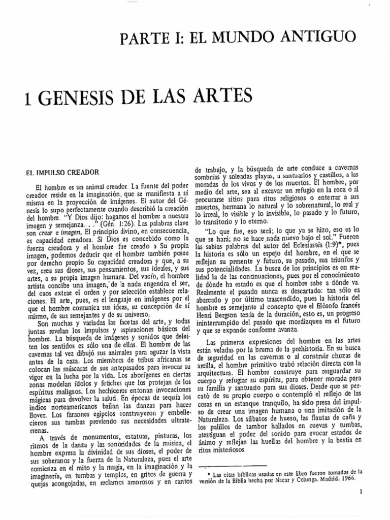 La Genesis de Las Artes | PDF