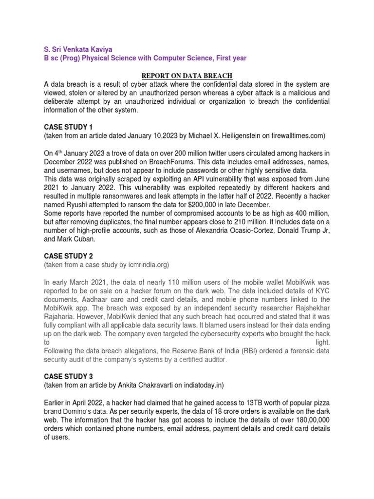 Kaviya Data Breach | PDF | Security | Computer Security