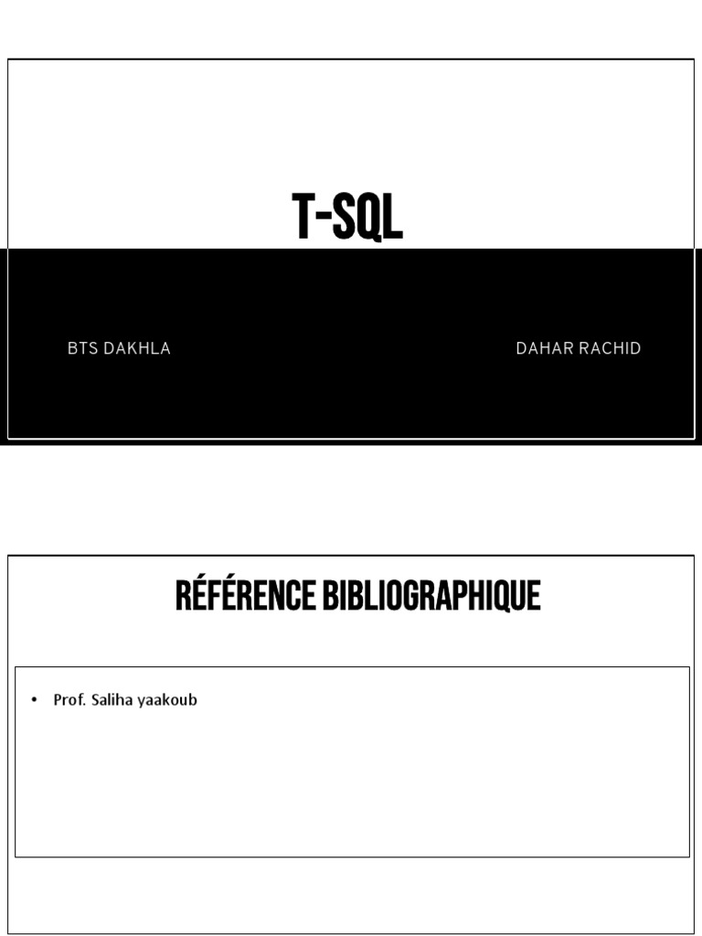 Variables et Contrôles en T-SQL | PDF | Logiciel | Données