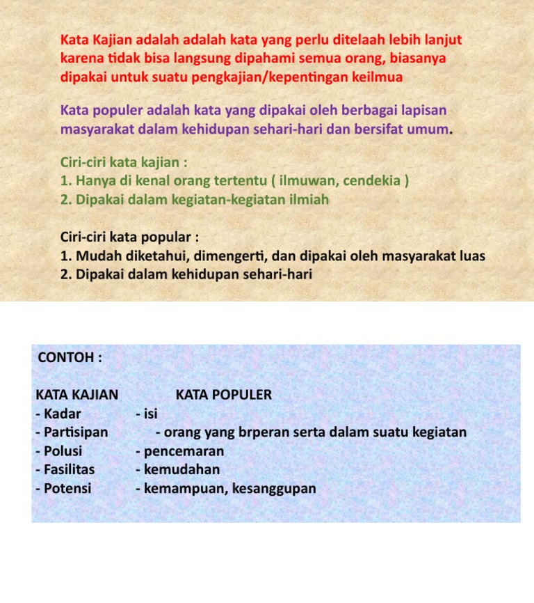 Kata Kajian Dan Kata Populer | PDF
