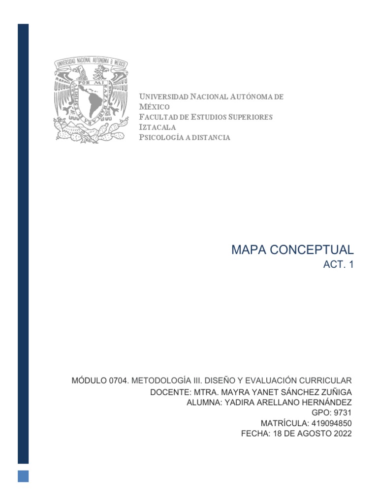 Act. 1 Mapa Conceptual | PDF | Plan de estudios | Evaluación