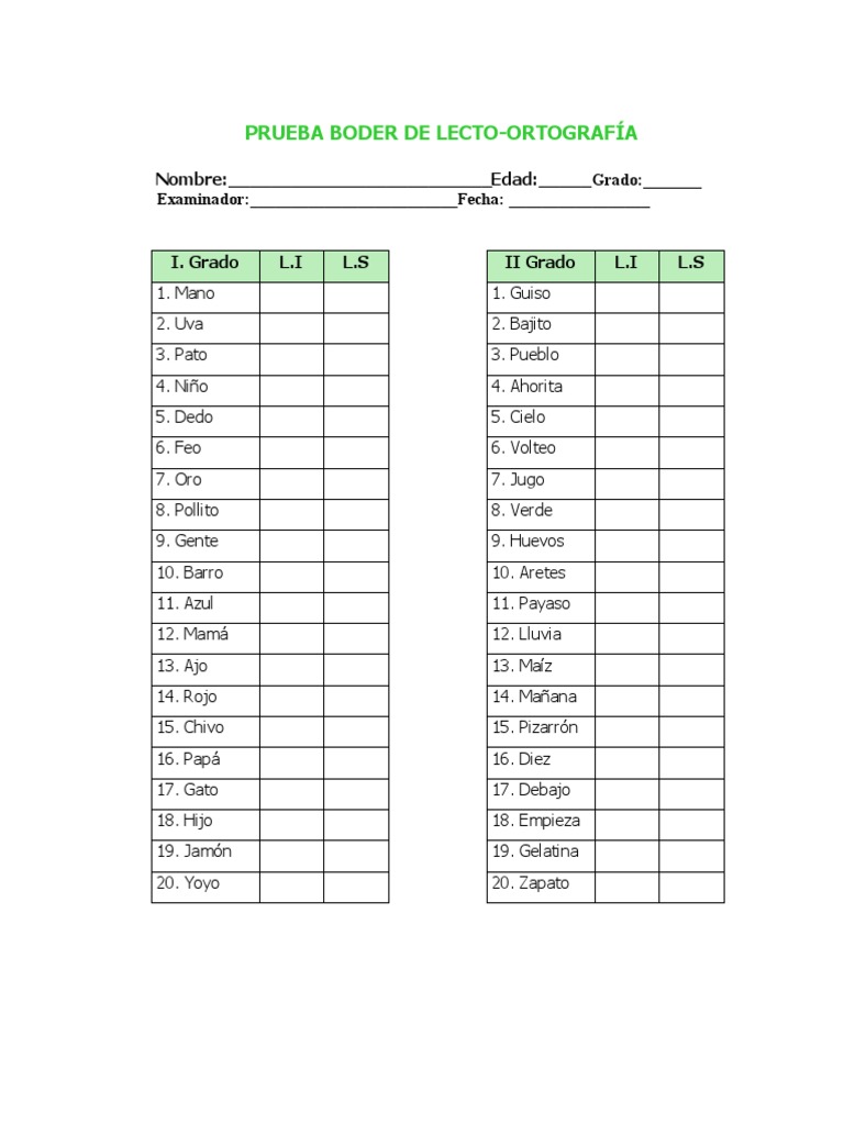 Prueba Boder de Lecto | PDF | Estudios de idiomas extranjeros | Libros ...