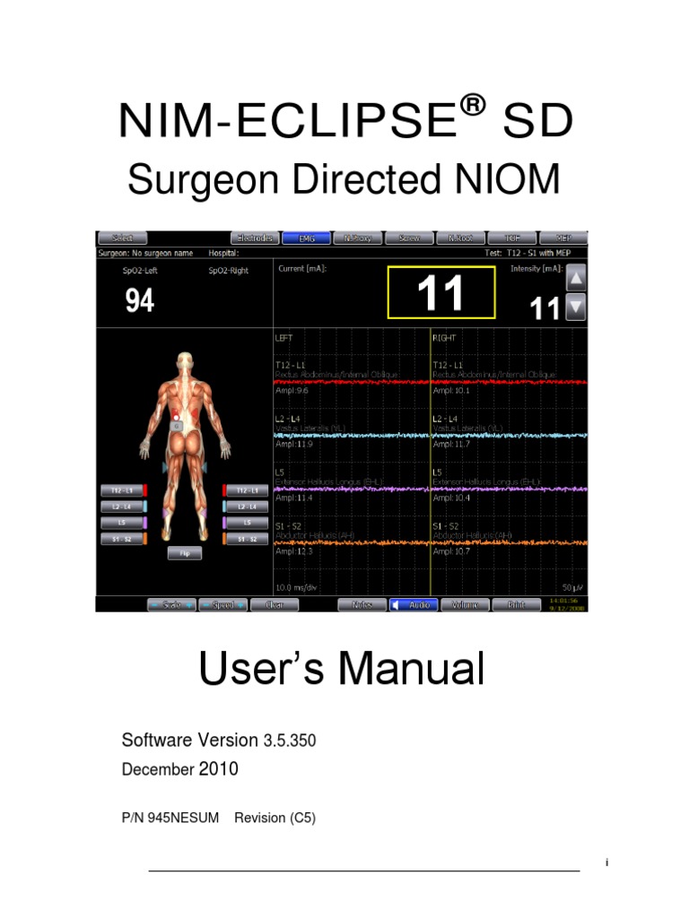 5 Medtronic NIM ECLIPSE IONM System M | PDF | Electromyography | Surgery