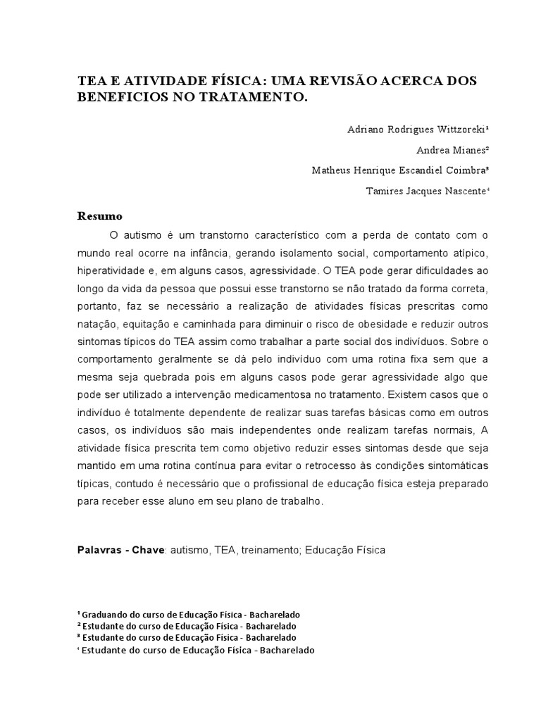 Tea - e - Ativ - Fisica Final | PDF | Espectro do autismo | Física