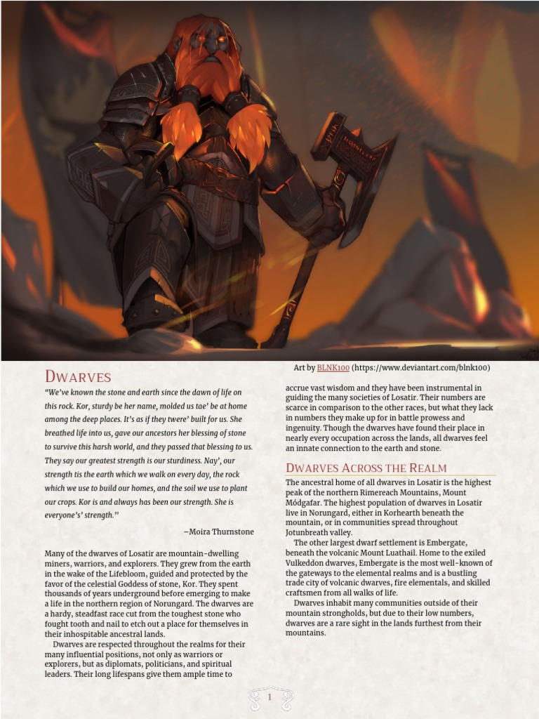 Dwarves PDF | PDF | Dwarf (Dungeons & Dragons)